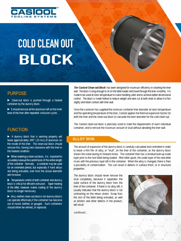 Cold Clean Out: Block | PDF | Extrusion | Alloy