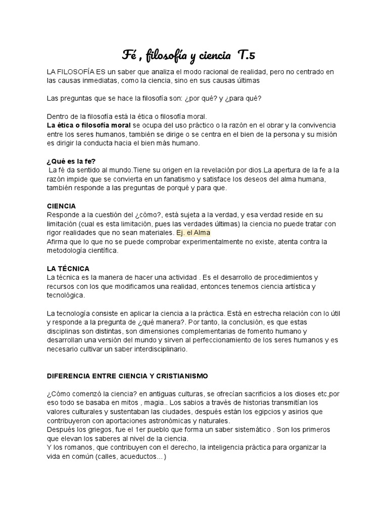 Fé, Filosofia y Ciencia | PDF | Science | Verdad