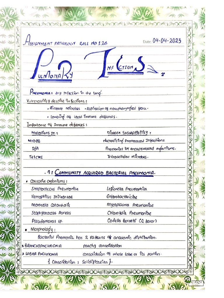 Pathology Assignment Pdf