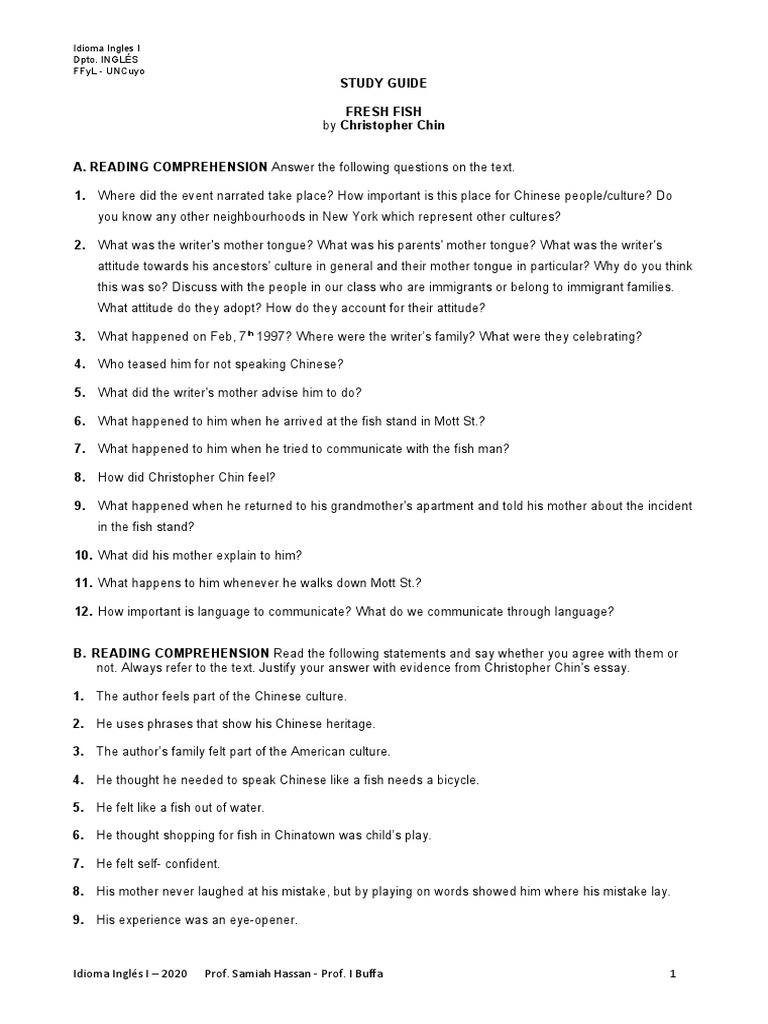 2020 Fresh Fish Study Guide | PDF