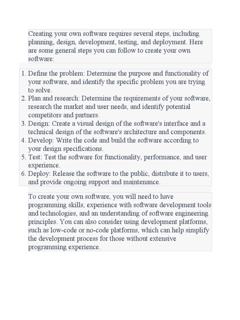 Creating Your Own Software Requires Several Steps | PDF | Websites ...