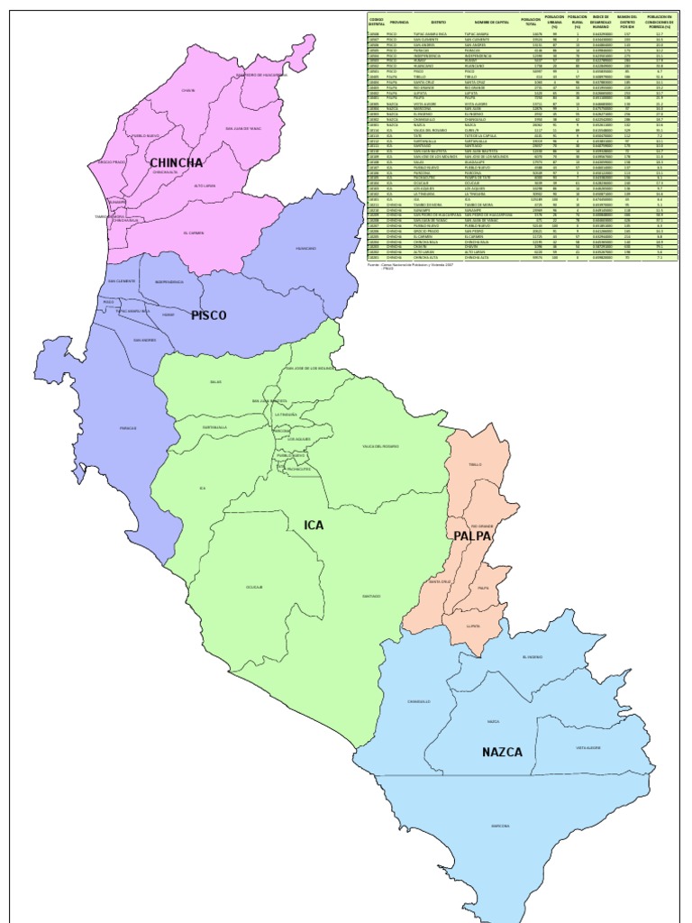 Mapa Ica - 43 Distritos - Audiencias Publicas | PDF
