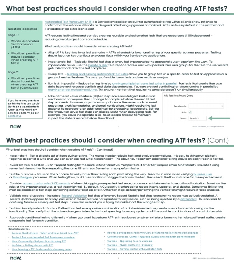 Automated Test Framework Best Practices | PDF | Software Framework ...