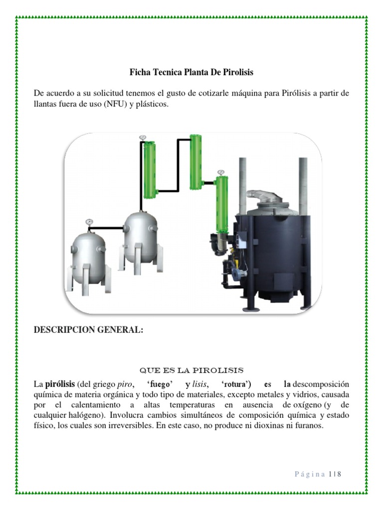Ficha Tecnica Planta de Pirolisis | PDF