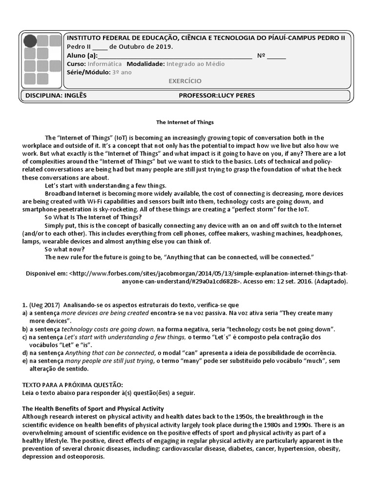 ACT Modal Verbs | PDF | Internet Of Things | Climate Change