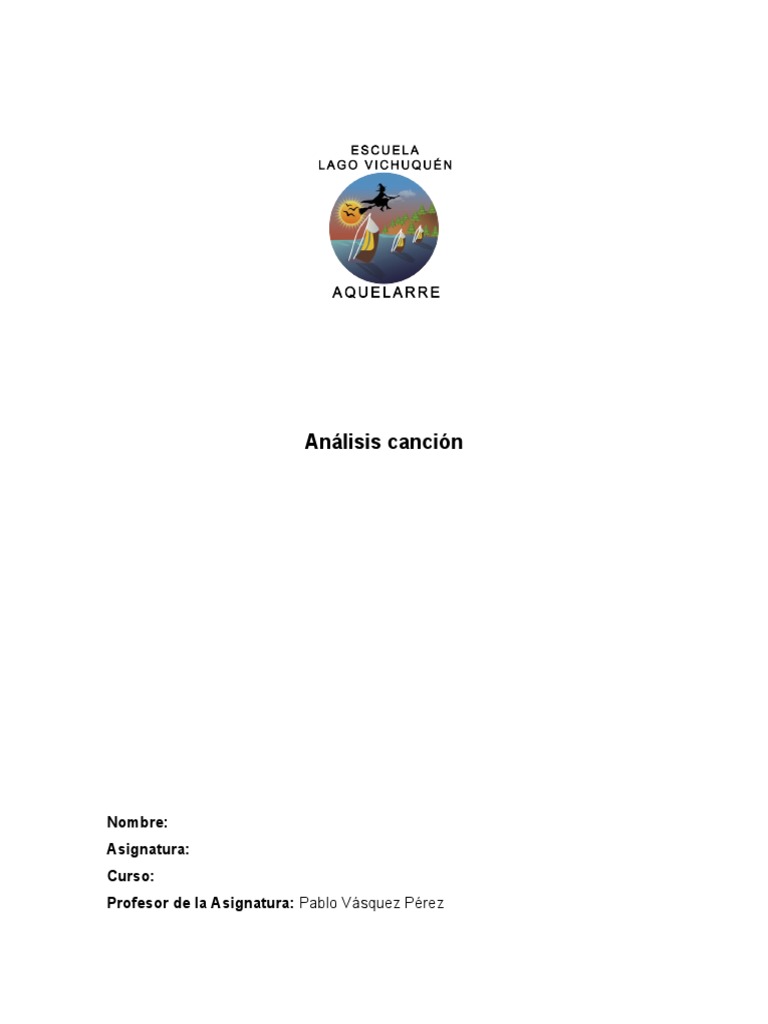 8° Formato Análisis Canción | PDF