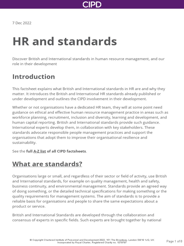 Standards-Factsheet 20230422T233254 | PDF | Human Resource Management ...