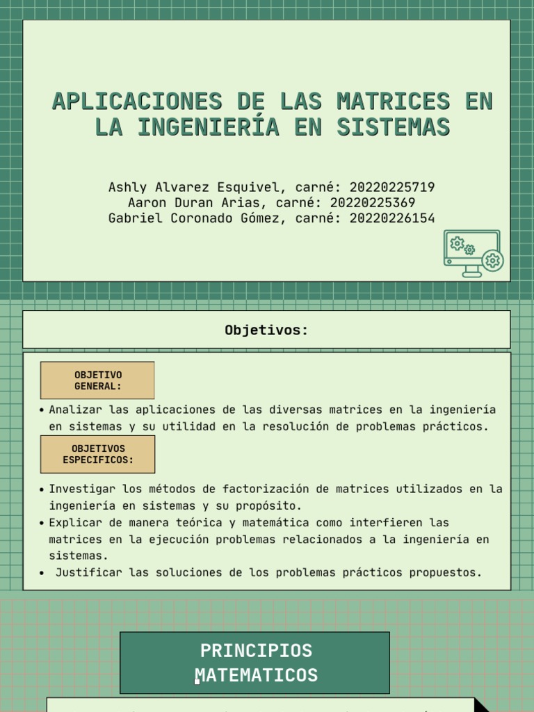 Aplicaciones de Las Matrices en La Ingeniería en Sistemas | PDF