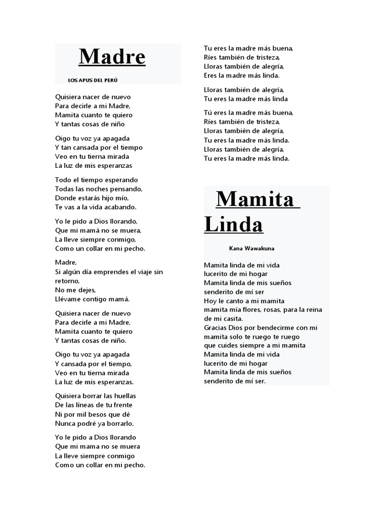 Canciones A L Madre | PDF
