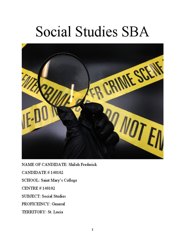 Social Studies SBA | PDF | Crimes | Crime & Violence