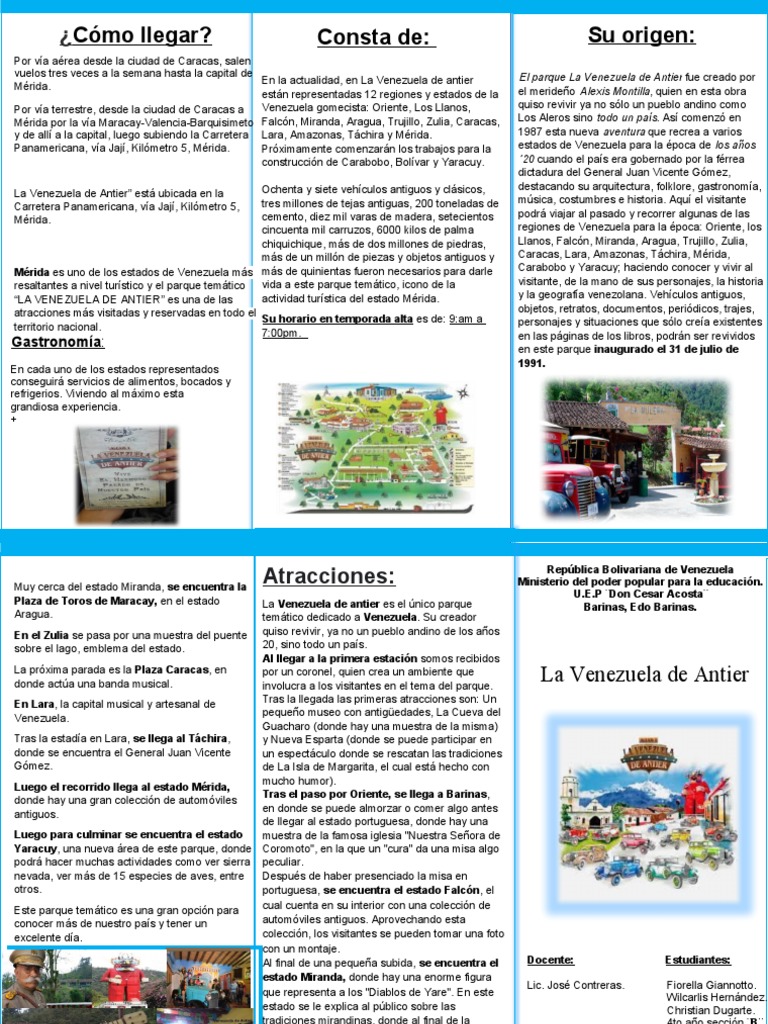 Triptico Ingles | PDF | Venezuela