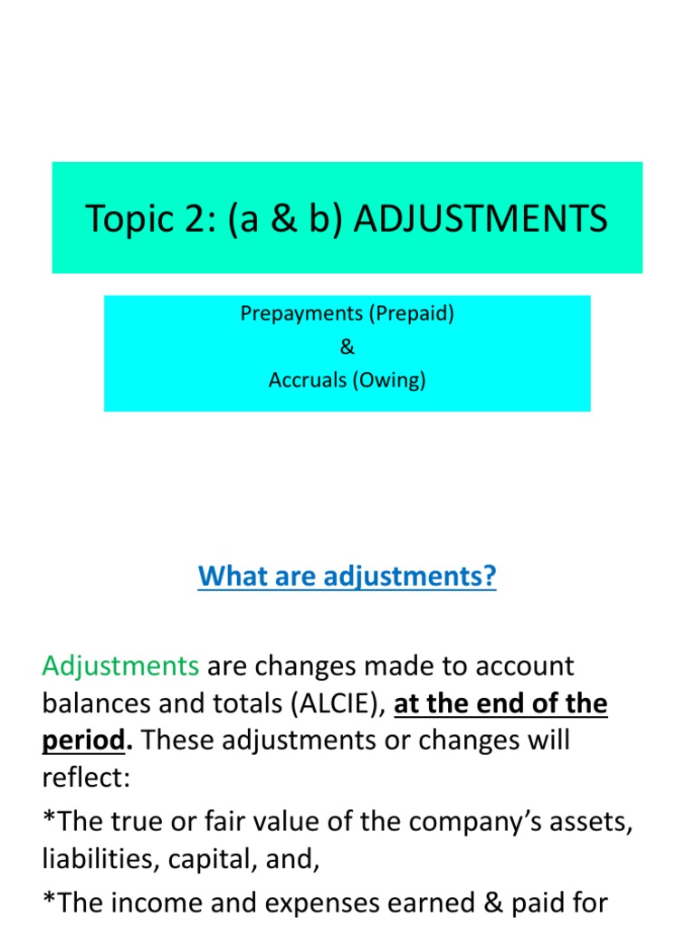 Accruals and Prepayments Adjustments | PDF