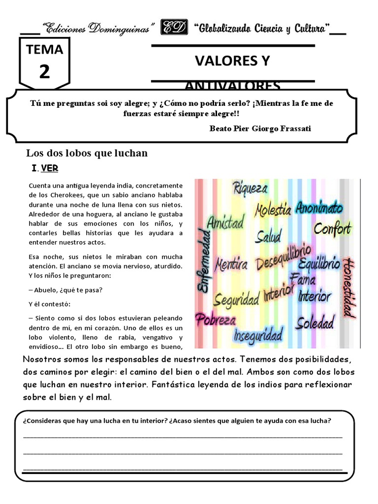 Valores y Antivalores - Sesion 2 | PDF | Amor | Paciencia