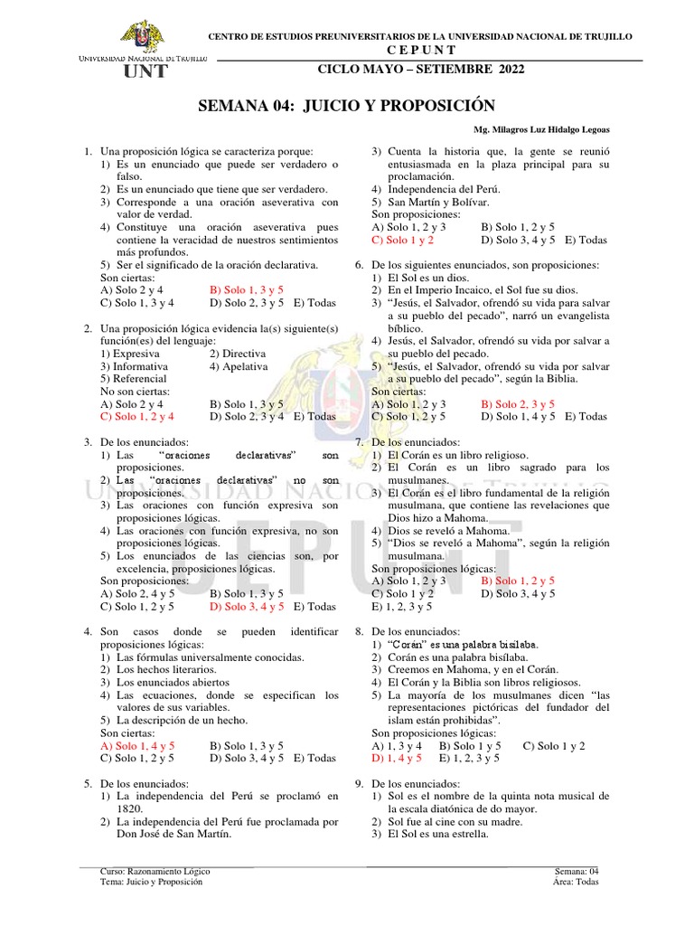 Claves - 4 | PDF | Proposición | Verdad