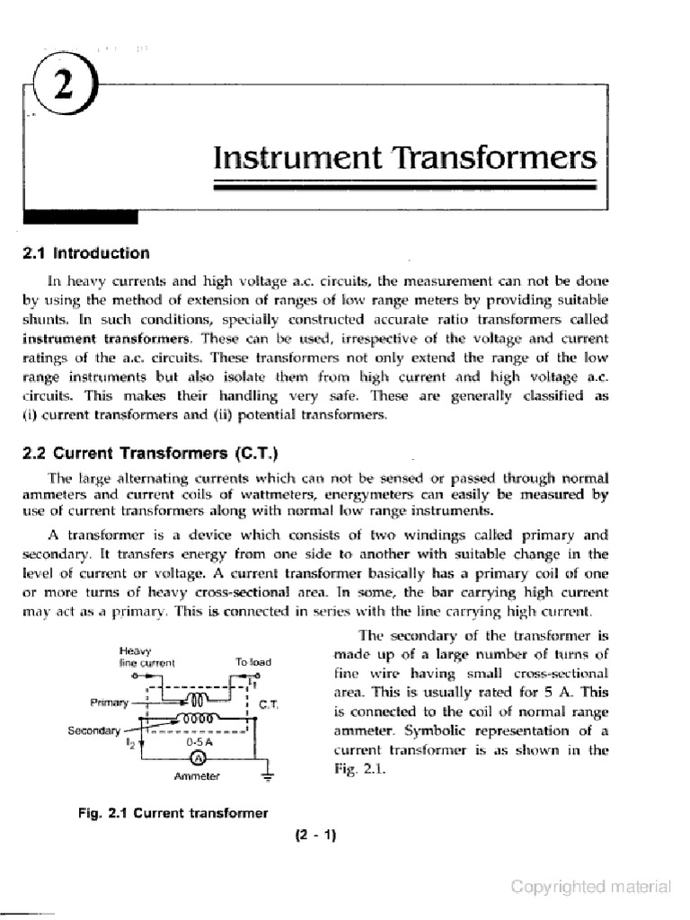Instrument Transformers Electrical-Measurements-by-Bakshi | PDF
