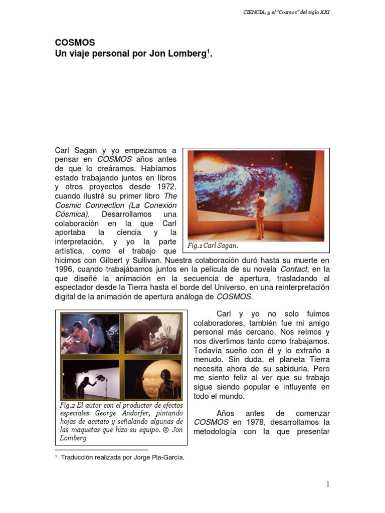 COSMOS Un Viaje Personal Jon Lomberg | PDF | Animación | Imágenes ...