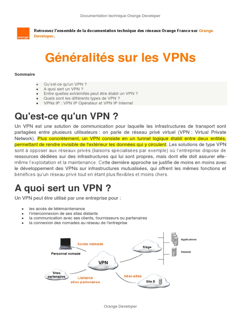 Generalites Sur Les VPNs | Download Free PDF | Réseau privé virtuel ...