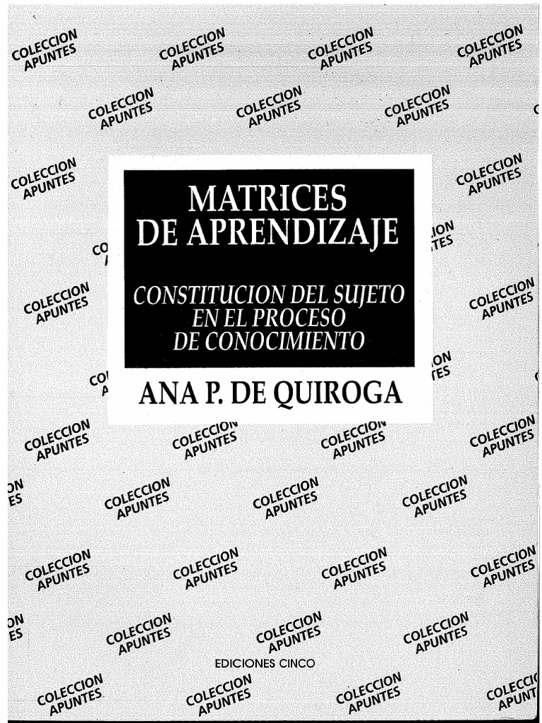 QUIROGA, Ana P. de - Matrices de Aprendizaje | PDF