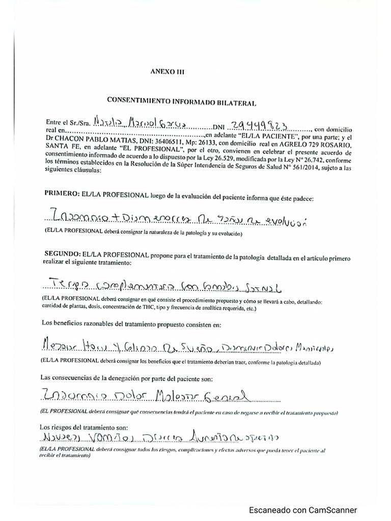 Consent. Bilateral - Completo REPROCANN | PDF