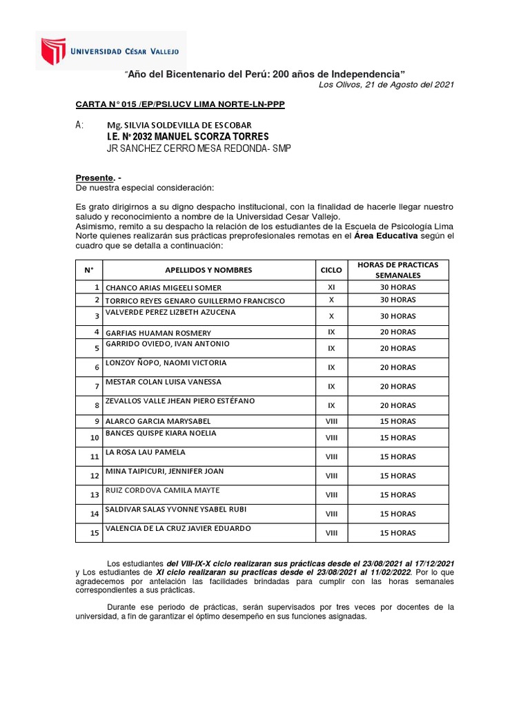 A: JR Sanchez Cerro Mesa Redonda-SMP: I.E. N 2032 Manuel Scorza Torres | PDF