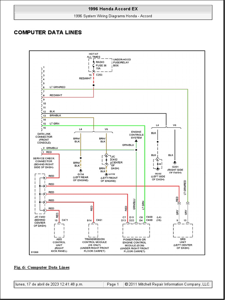 Computer Data Lines: 1996 Honda Accord EX 1996 Honda Accord EX | Download Free PDF | Vehicle ...