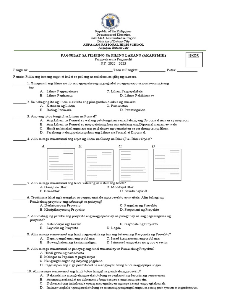 FSPL - TQ - Q2 (2023) | PDF