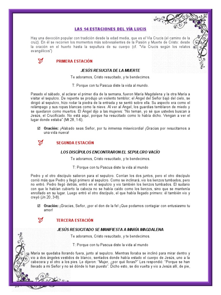 14 Estaciones del Vía Lucis para Niños | PDF