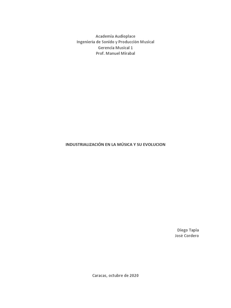 Academia Audioplace Ingeniería de Sonido y Producción Musical Gerencia ...