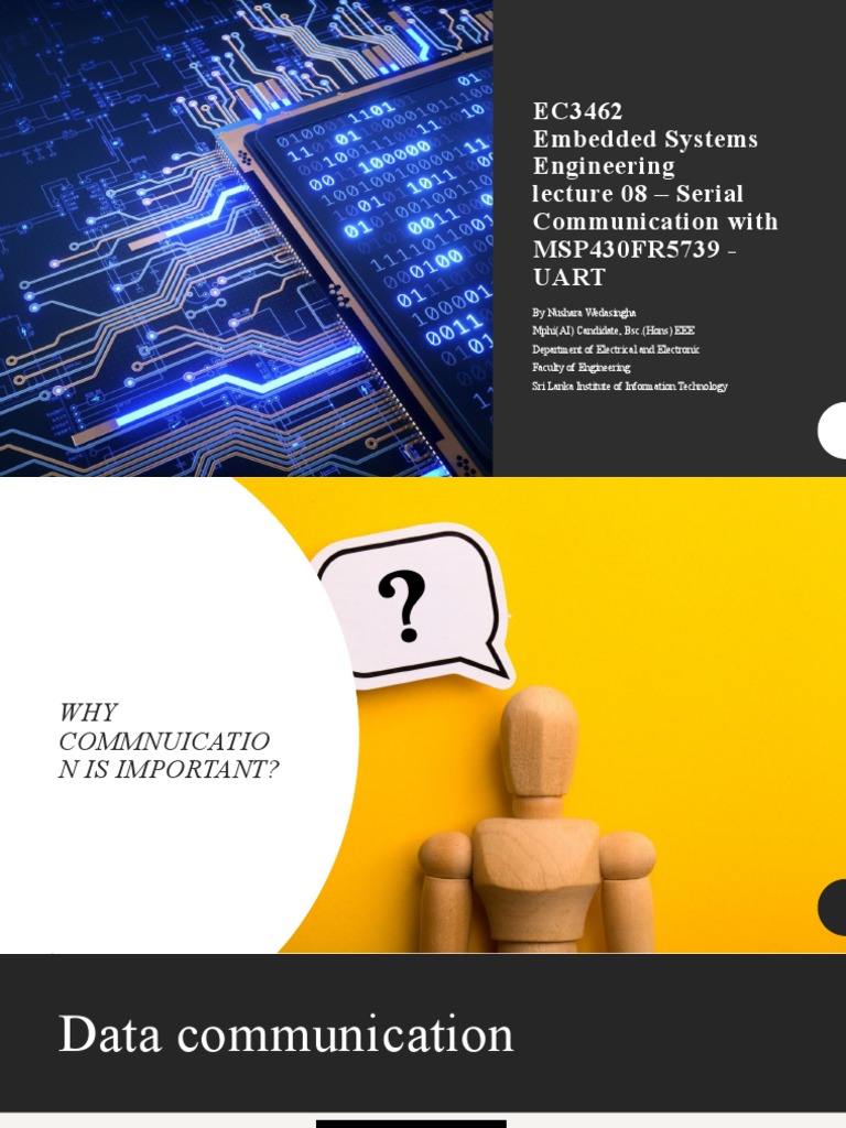 Embedded Systems Engineering Lecture 08 (UART) | PDF | Microcontroller | Electrical Engineering