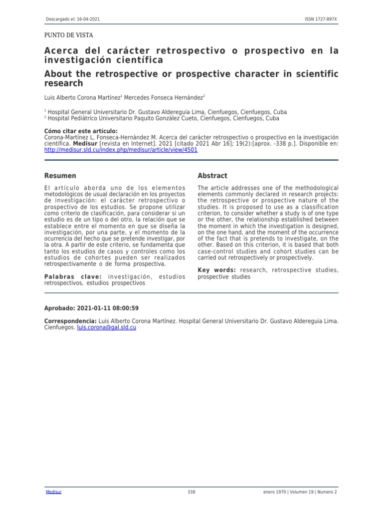 Características de estudios prospectivos y retrospectivos | PDF ...