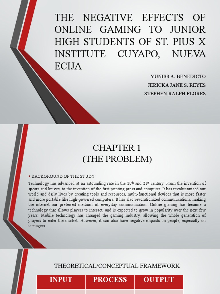 The Negative Effects of Online Gaming To Junior High Students of St ...