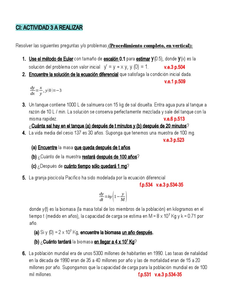 Ci: Actividad 3 A Realizar: V.e.3 p.504 V.e.1 p.509 | PDF | Población mundial