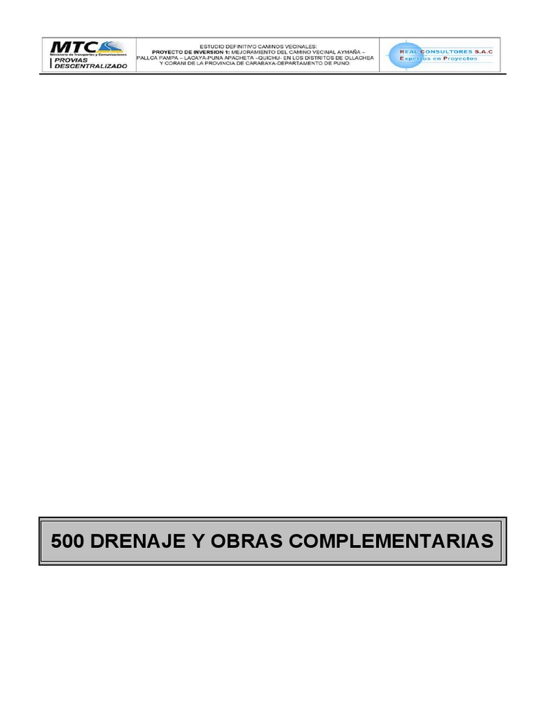 500 Drenaje Y Obras Complementarias | PDF