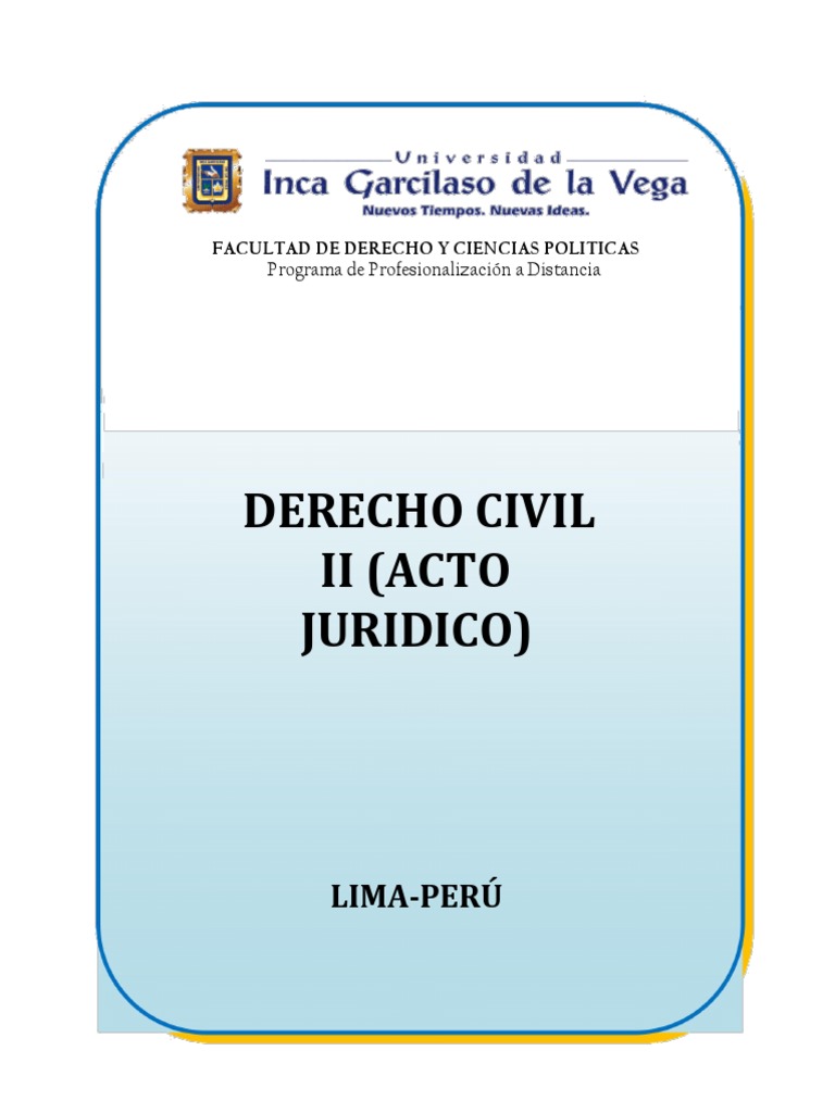04 Derecho Civil II Acto Juridico DISTANCIA | PDF