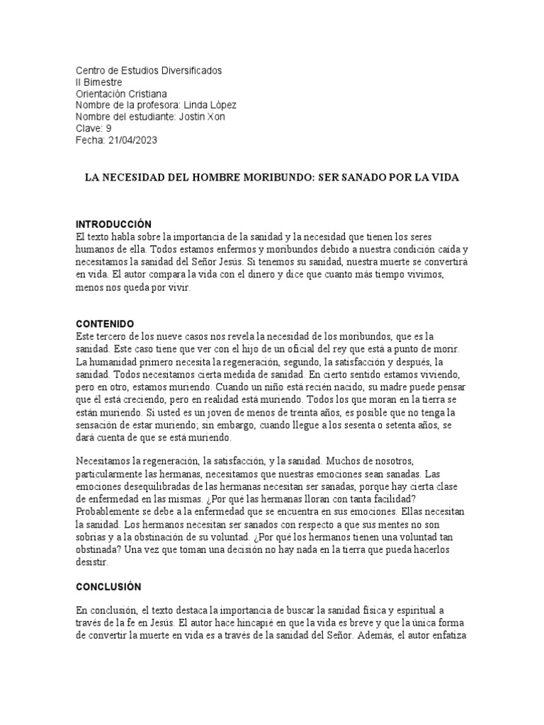 El Hombre Moribundo | PDF | Jesús