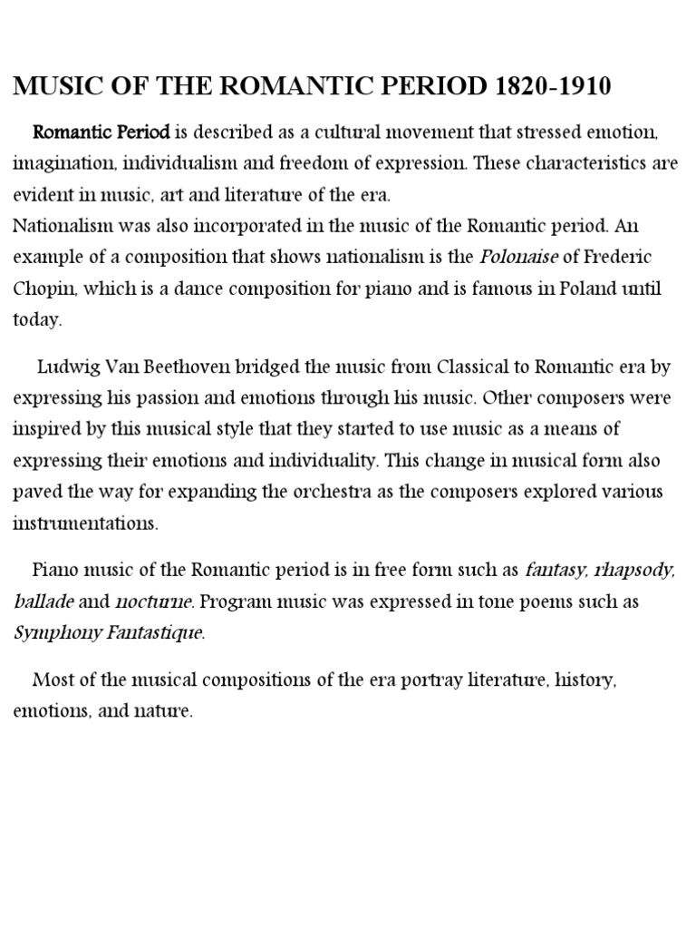 Music of The Romantic Period 1820 1910 | PDF | Robert Schumann ...