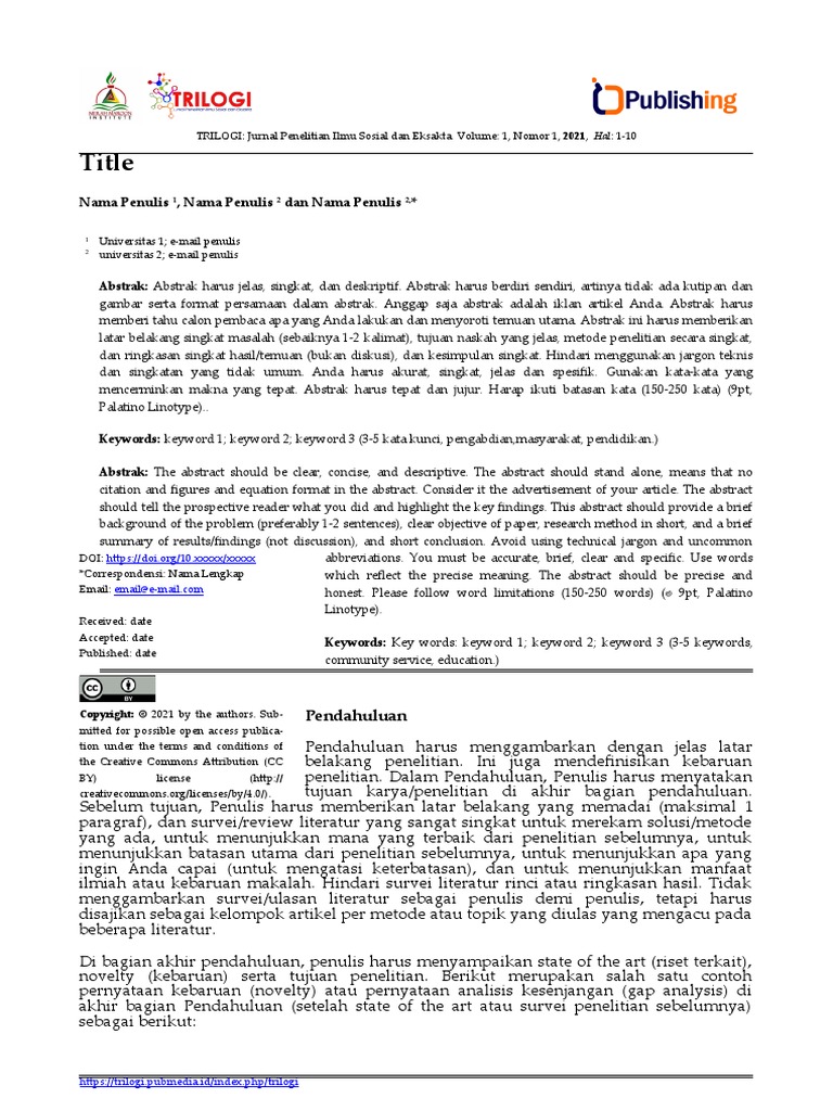 Template Jurnal TRILOGI | PDF