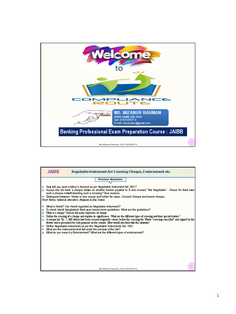 LPB Module 3 NI Act | PDF | Negotiable Instrument | Cheque