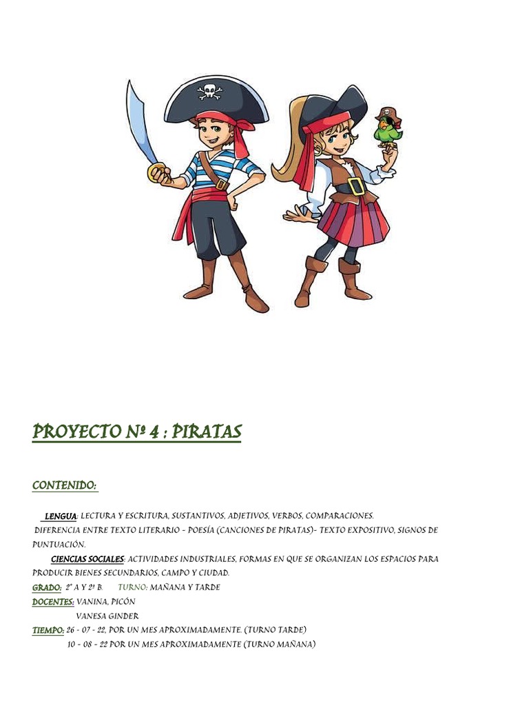 Proyecto Educativo: Piratas y Lenguaje | PDF