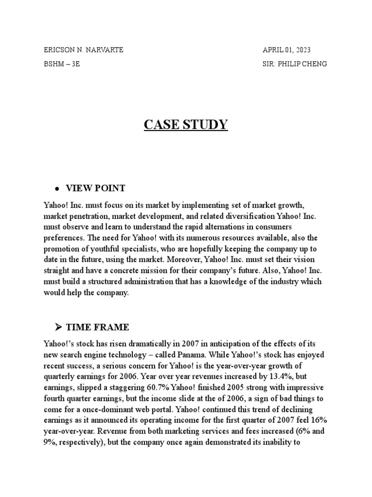 Case Study 2 Yahoo! | PDF | Yahoo! | Advertising
