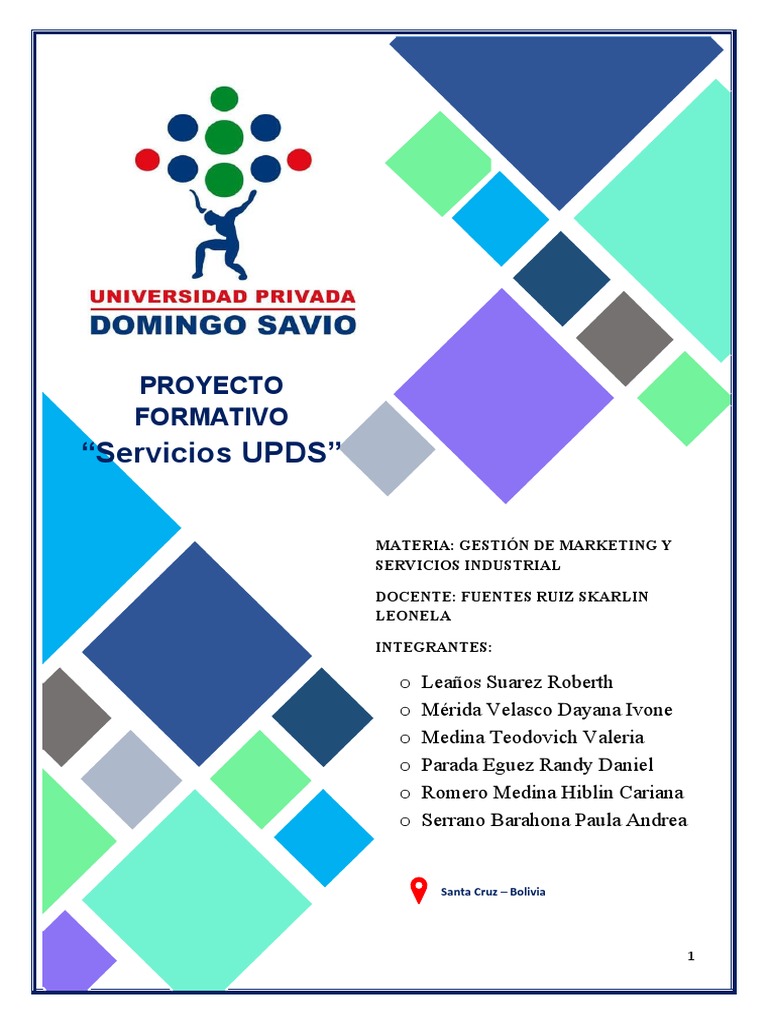 "Servicios UPDS": Proyecto Formativo | PDF