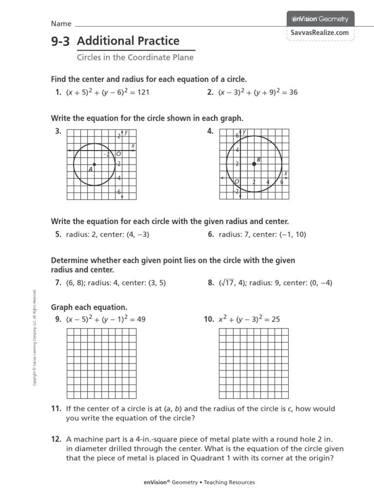 Additional Practice | PDF | Circle | Radius