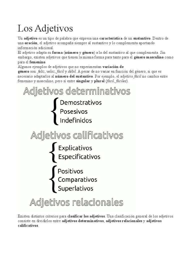 El Adjetivo | PDF