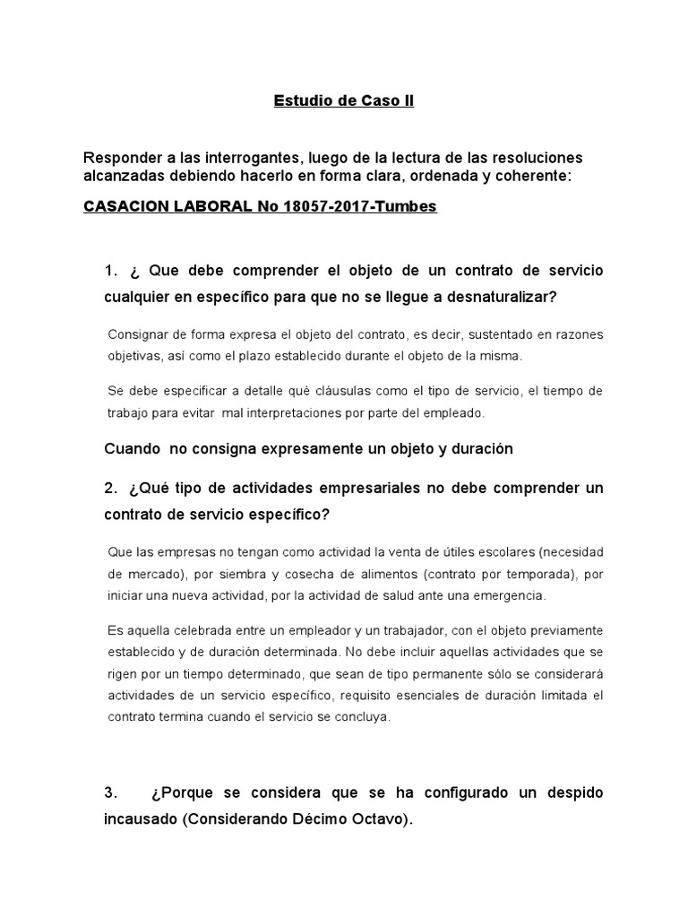 Estudio de Caso II Resuelto | PDF