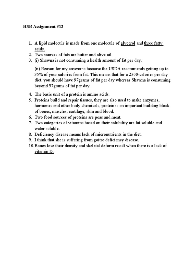 HSB Assignment #12 | PDF