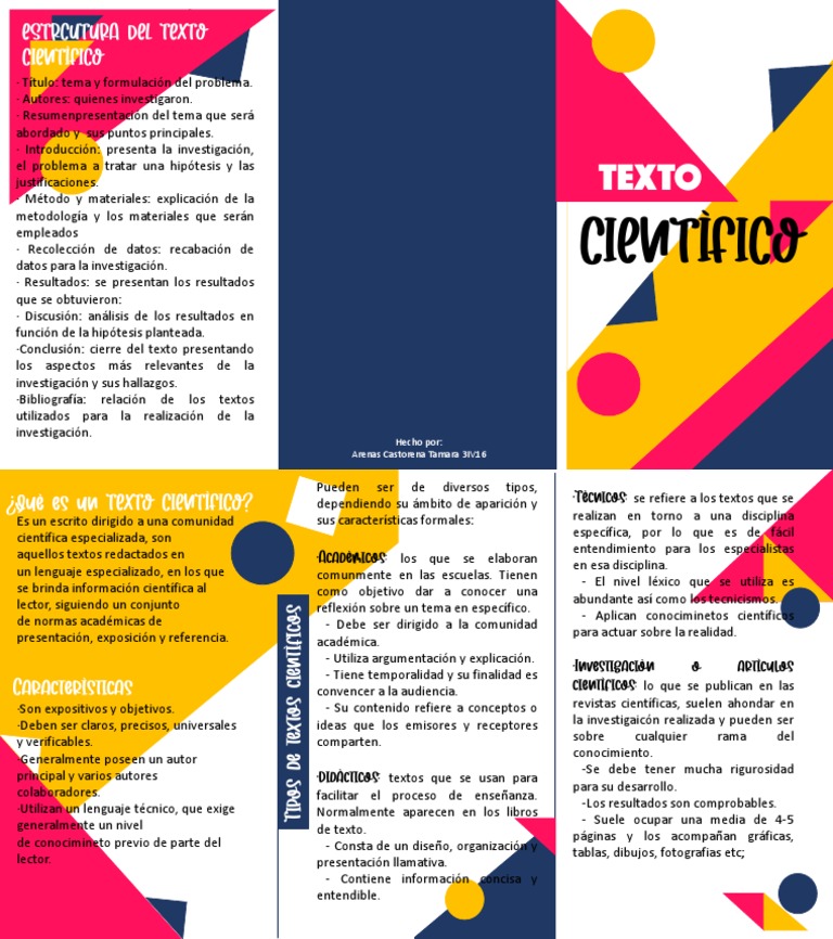 TEXTO CIENTÍFICO (tríptico) | PDF
