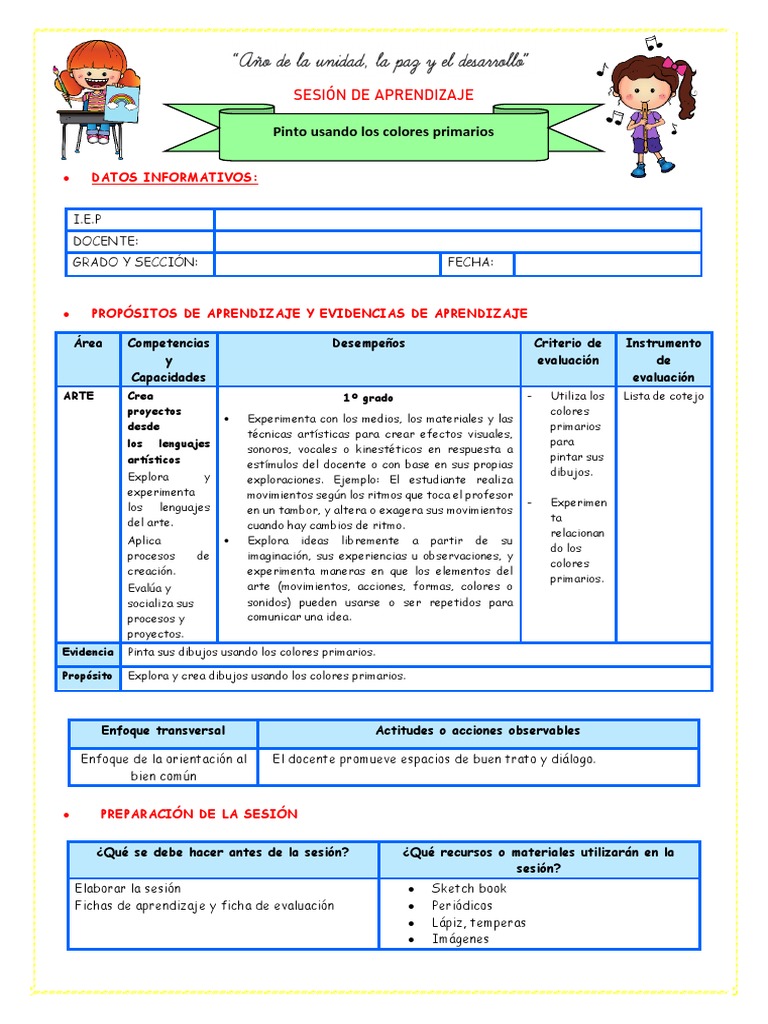 1º E2 S2 SESION D5 ARTE PINTAMOS CON LOS COLORES PRIMARIOS | PDF ...