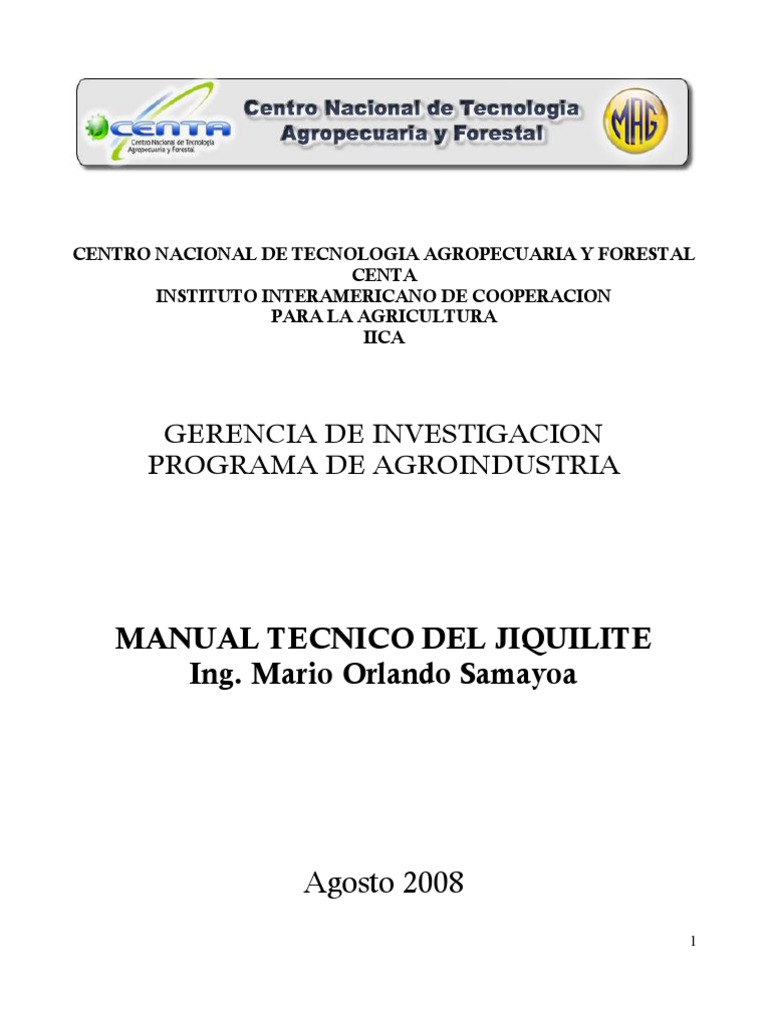 Manual Tecnico Del Jiquilite | PDF | Siembra | Legumbre