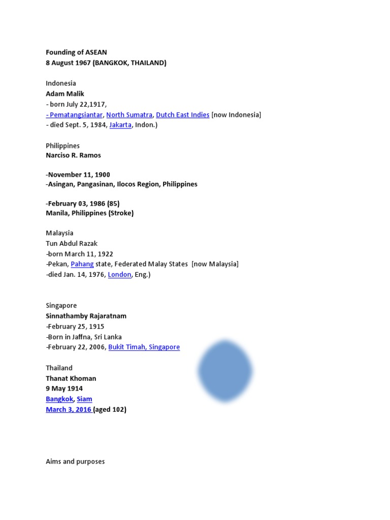 Founding of ASEAN | PDF