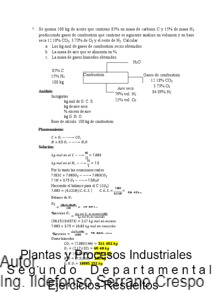 PROBLEMAS PARTE 2 PLANTAS Y PROCESOS T | PDF